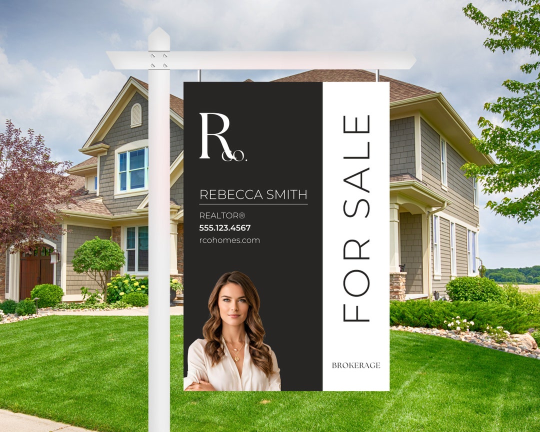 Real Estate Yard Sign Templates 24x36 | 24x18 | 24x30, Modern Yard Sign ...