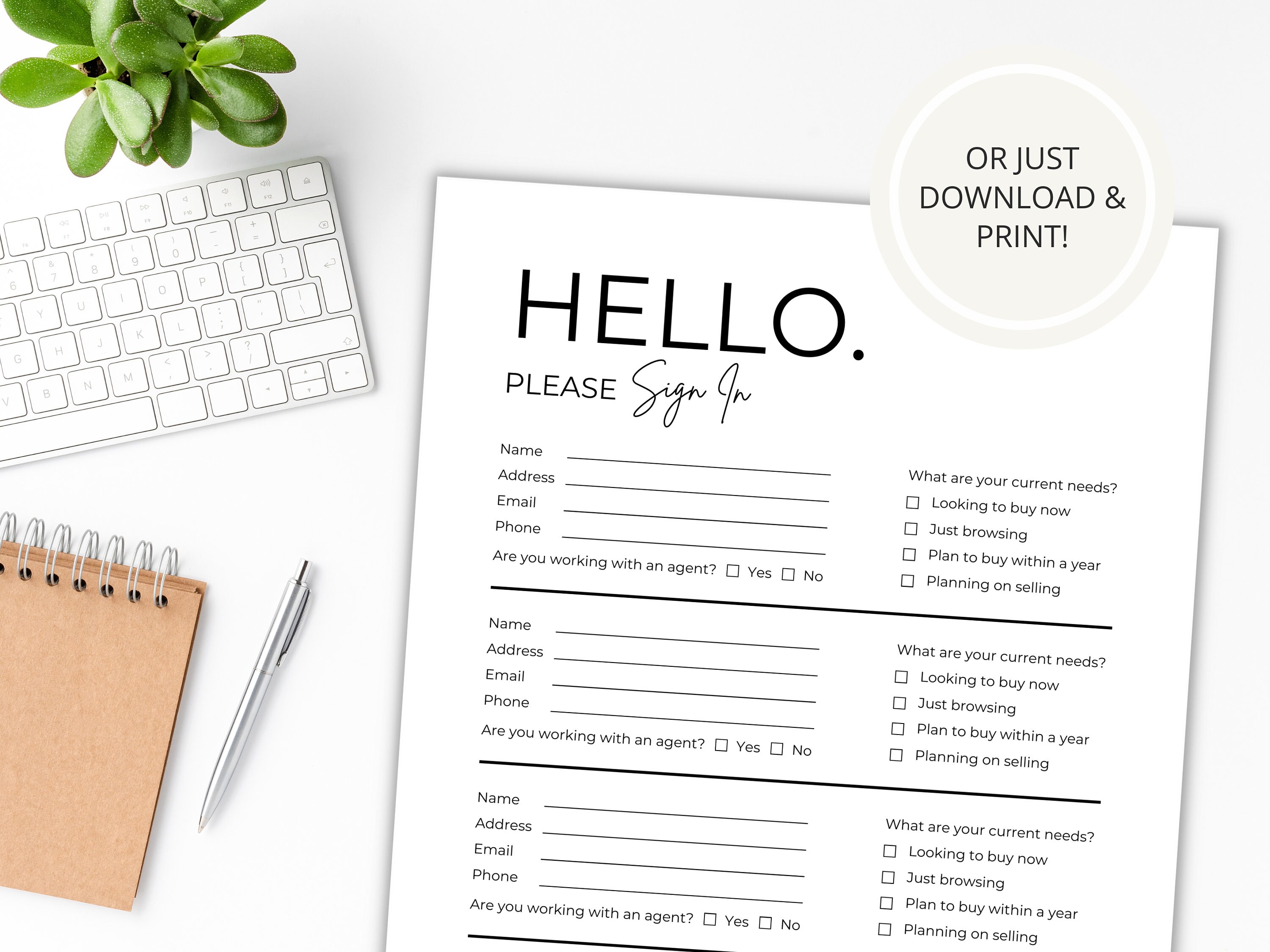 Open House Sign in Sheet, Realtor Open House Flyer, Real Estate Open ...