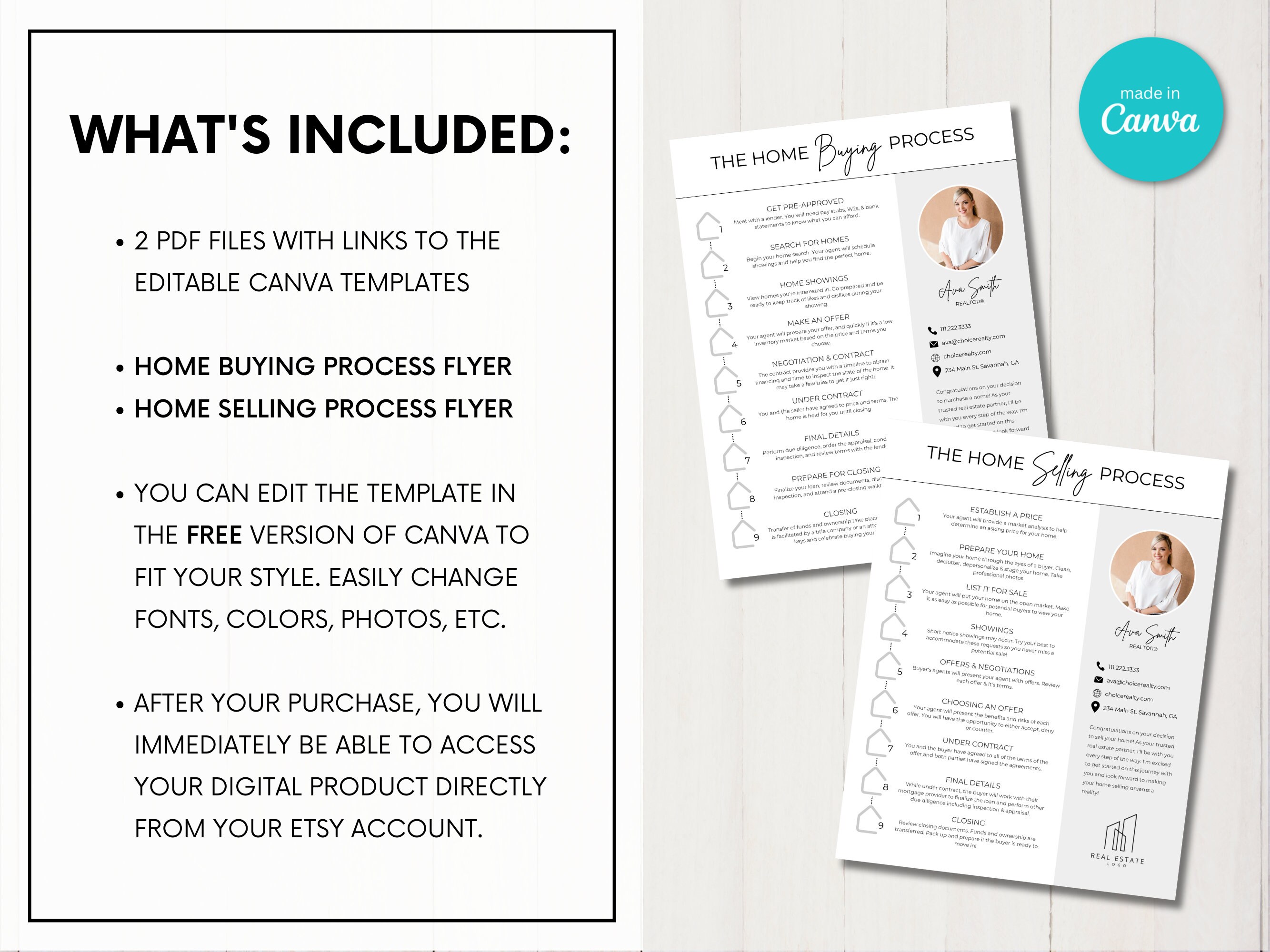 Home Buying and Selling Process Flyer Bundle, Home Buyer Roadmap ...