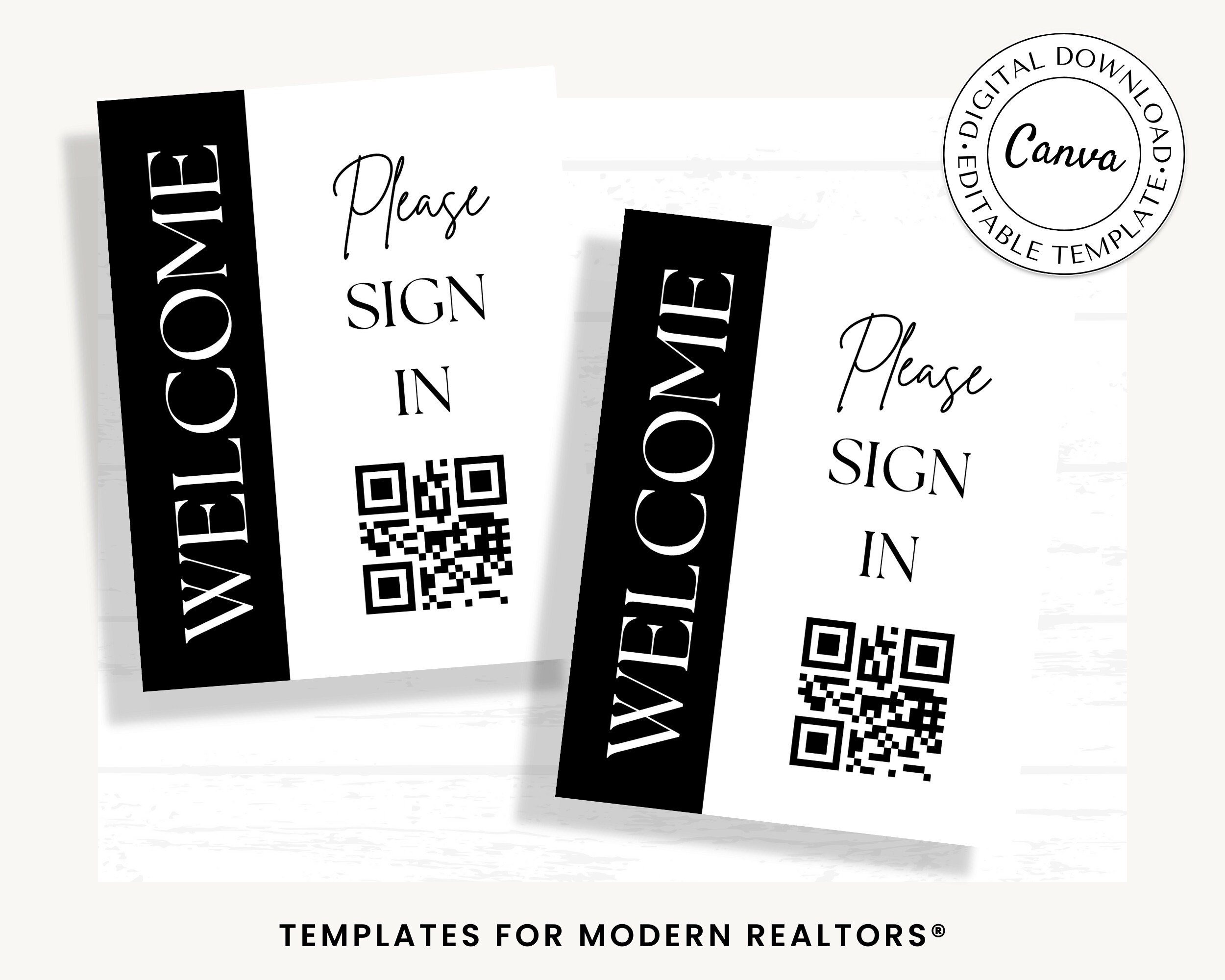 Real Estate QR Code Open House Sign Template, Open House Welcome Sign ...