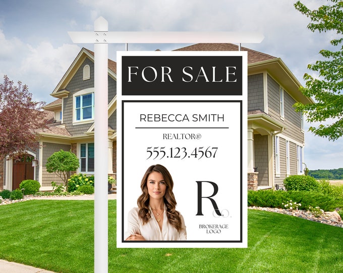 Modern Yard Sign Real Estate, Real Estate Yard Sign Template 24x18 ...