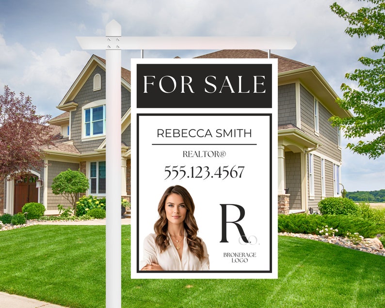 Modern Yard Sign Real Estate, Real Estate Yard Sign Template 24x18 ...
