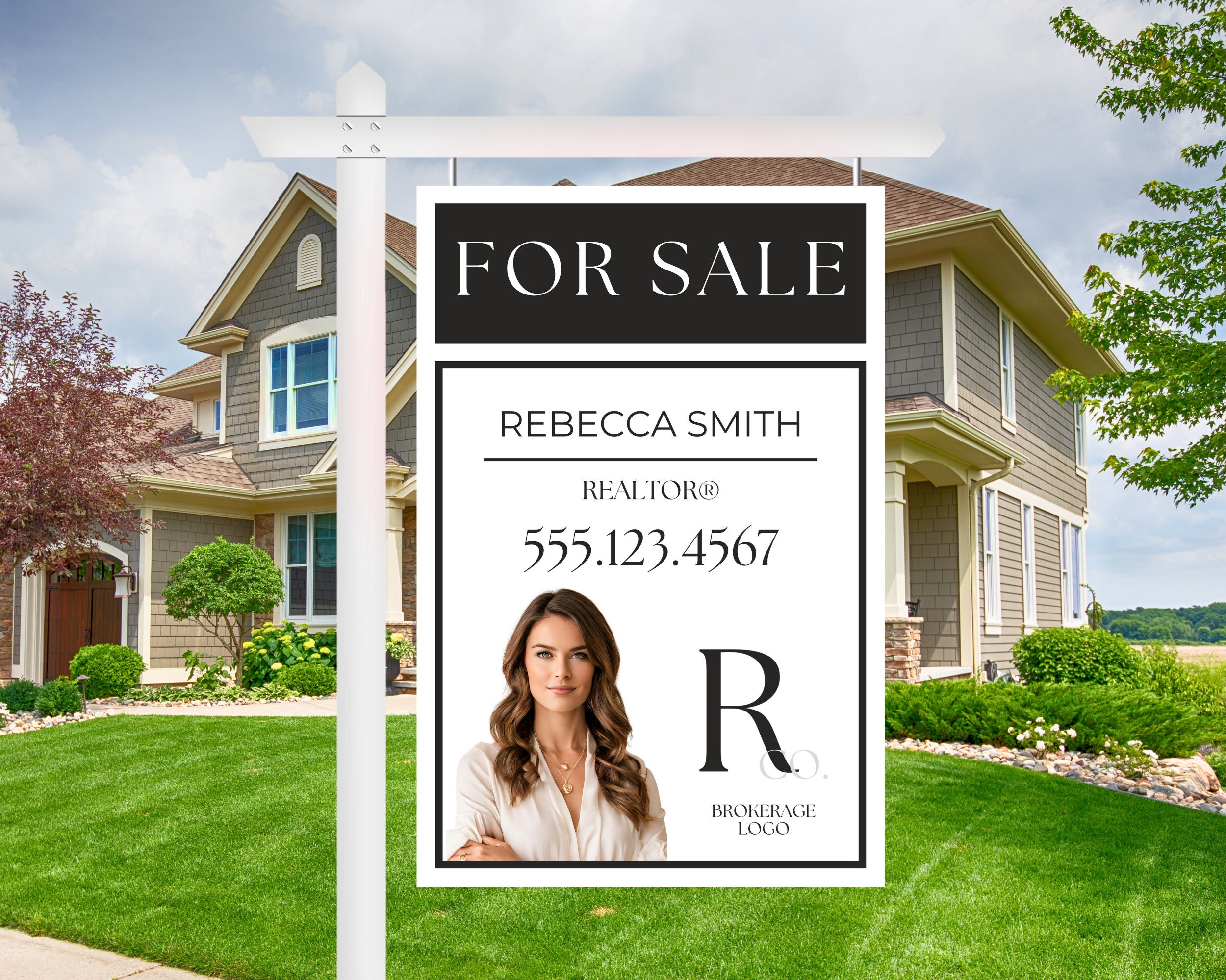 Modern Yard Sign Real Estate, Real Estate Yard Sign Template 24x18 ...