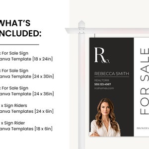 Real Estate Yard Sign Templates 24x36 | 24x18 | 24x30, Modern Yard Sign ...