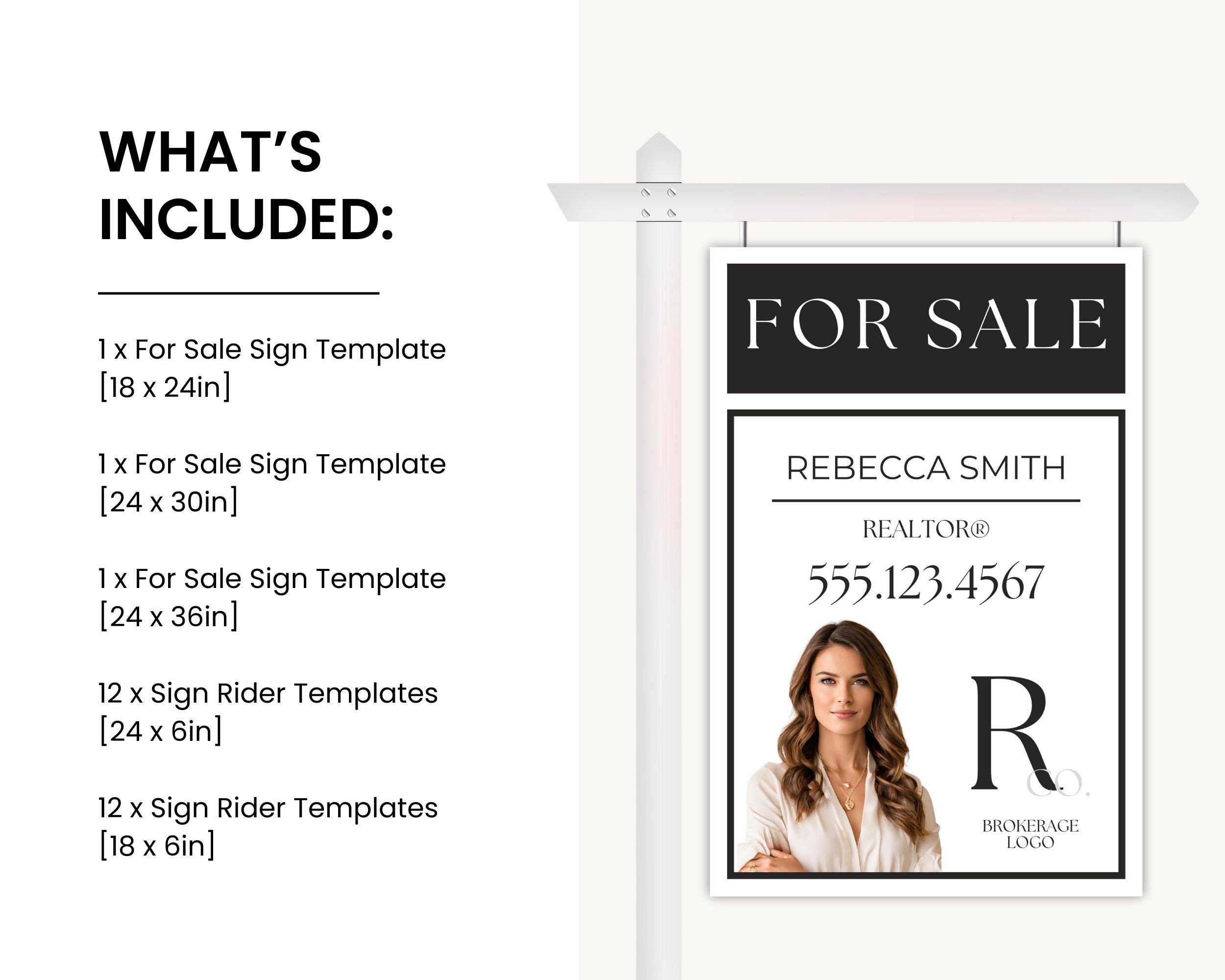 Modern Yard Sign Real Estate, Real Estate Yard Sign Template 24x18 ...