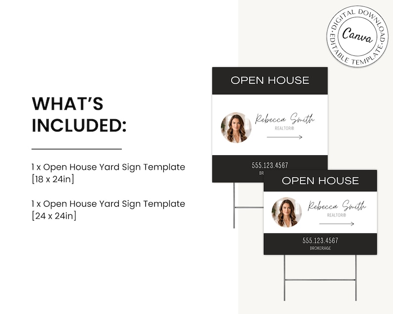 Open House Yard Sign Template, Realtor Open House Signs, Realtor Yard ...