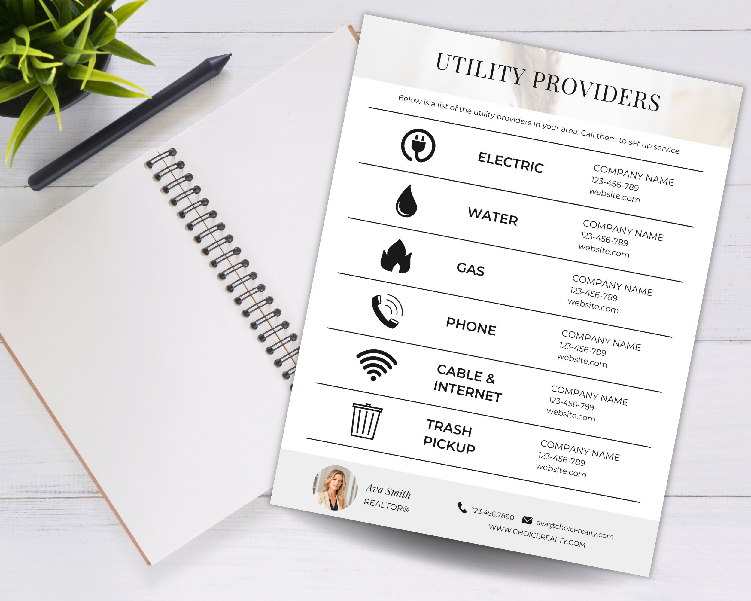 Utility Provider Template, Utility Recommendations Flyer, Real Estate ...