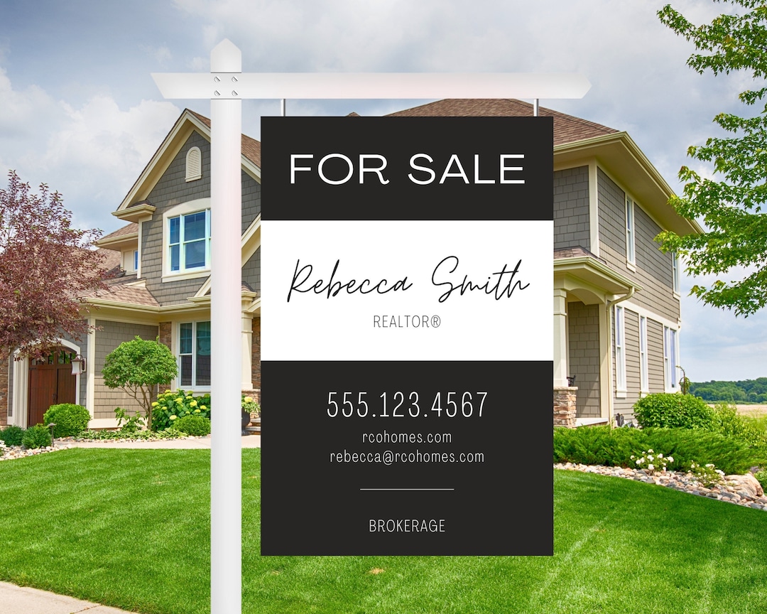 Modern Yard Sign Real Estate, Real Estate Yard Sign Template 24x36 ...