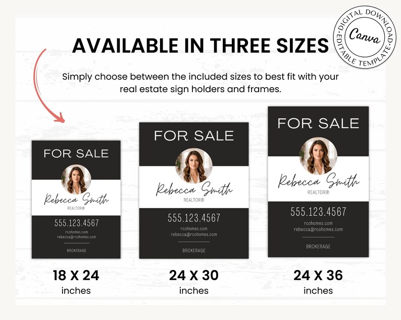 Modern Yard Sign Real Estate, Real Estate Yard Sign Template 24x36 | 18x24 | 24x30, Real Estate ...