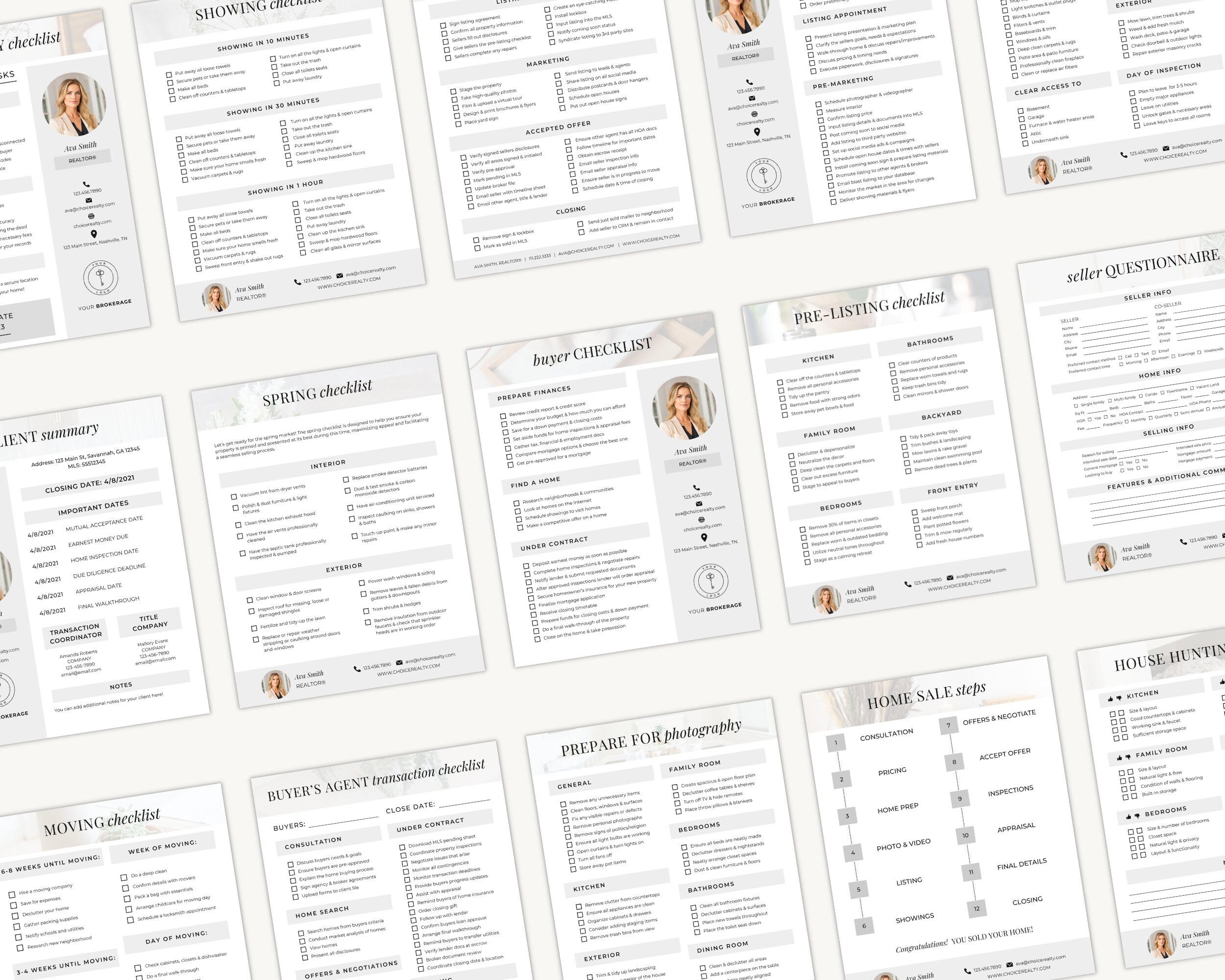 Real Estate Transaction Checklist Bundle, Realtor Essentials Editable ...