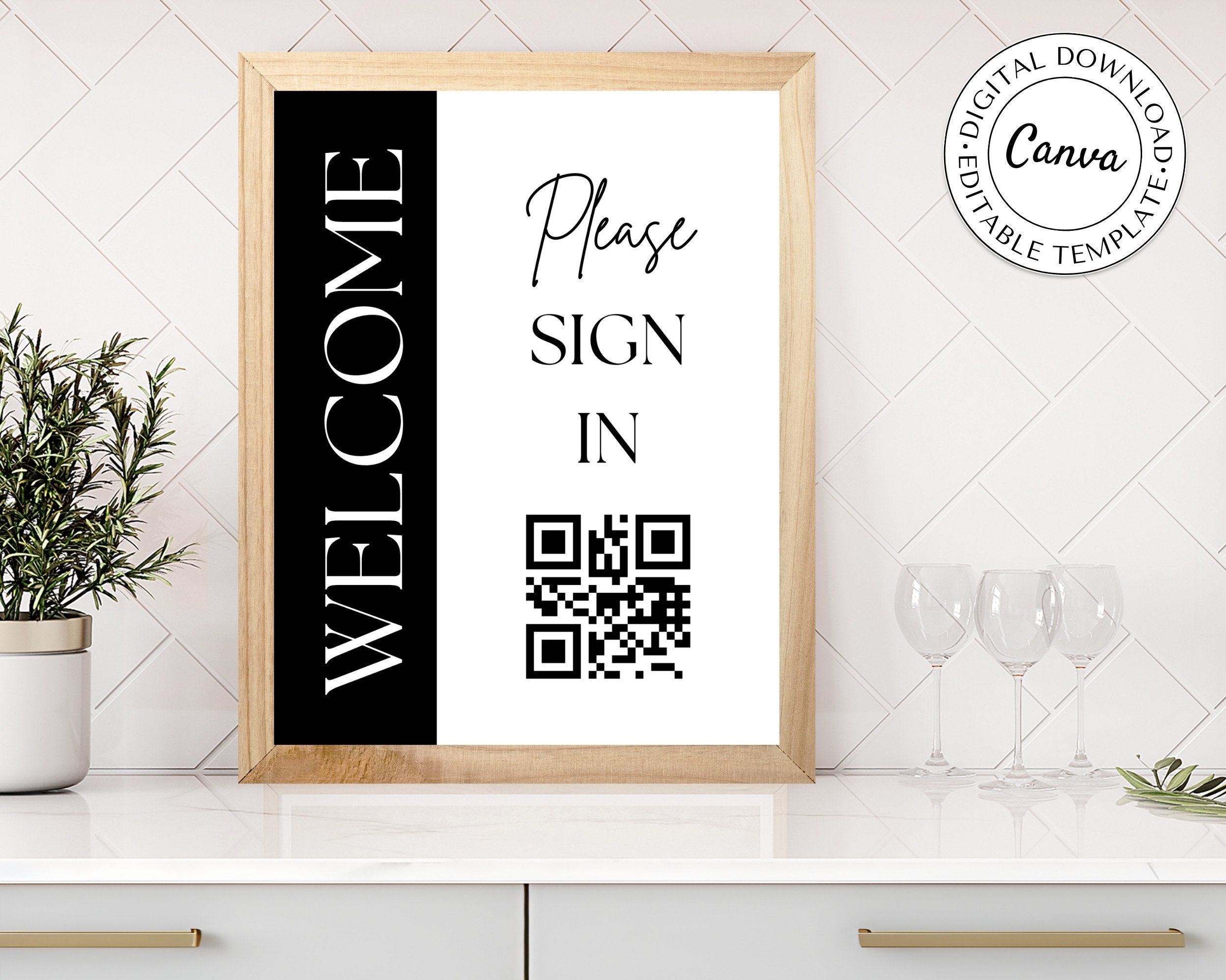 Real Estate QR Code Open House Sign Template, Open House Welcome Sign, Printable Open House Sign ...