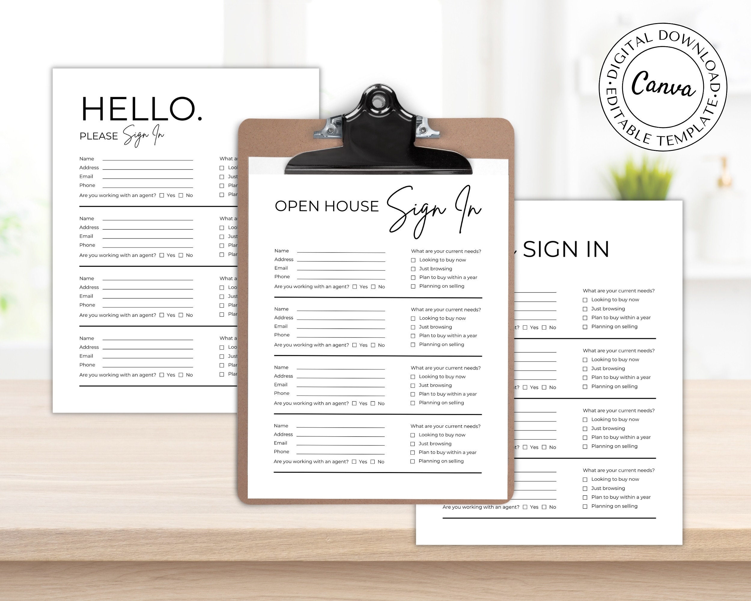 Open House Sign in Sheet Templates, Realtor Sign up Sheet Printable ...