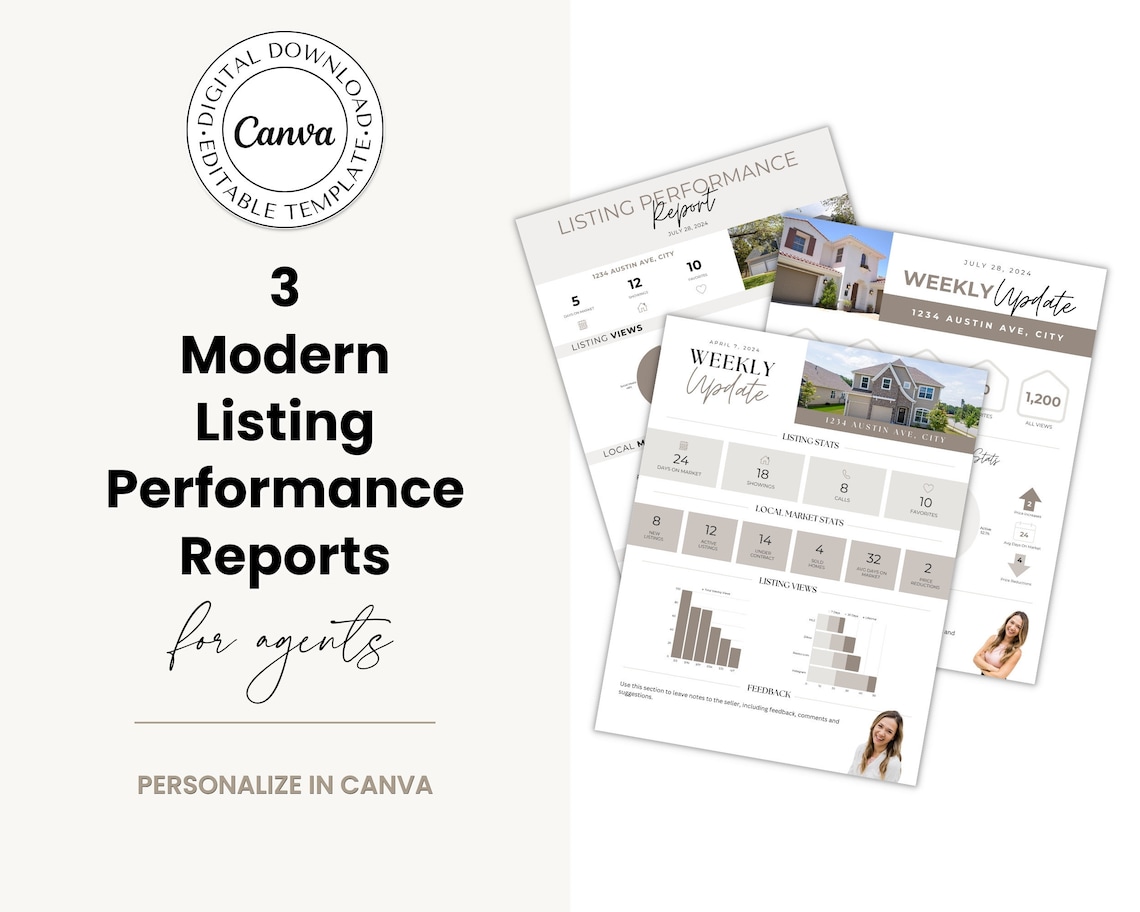 Realtor Listing Performance Report, Weekly Seller Update Flyer, Client ...