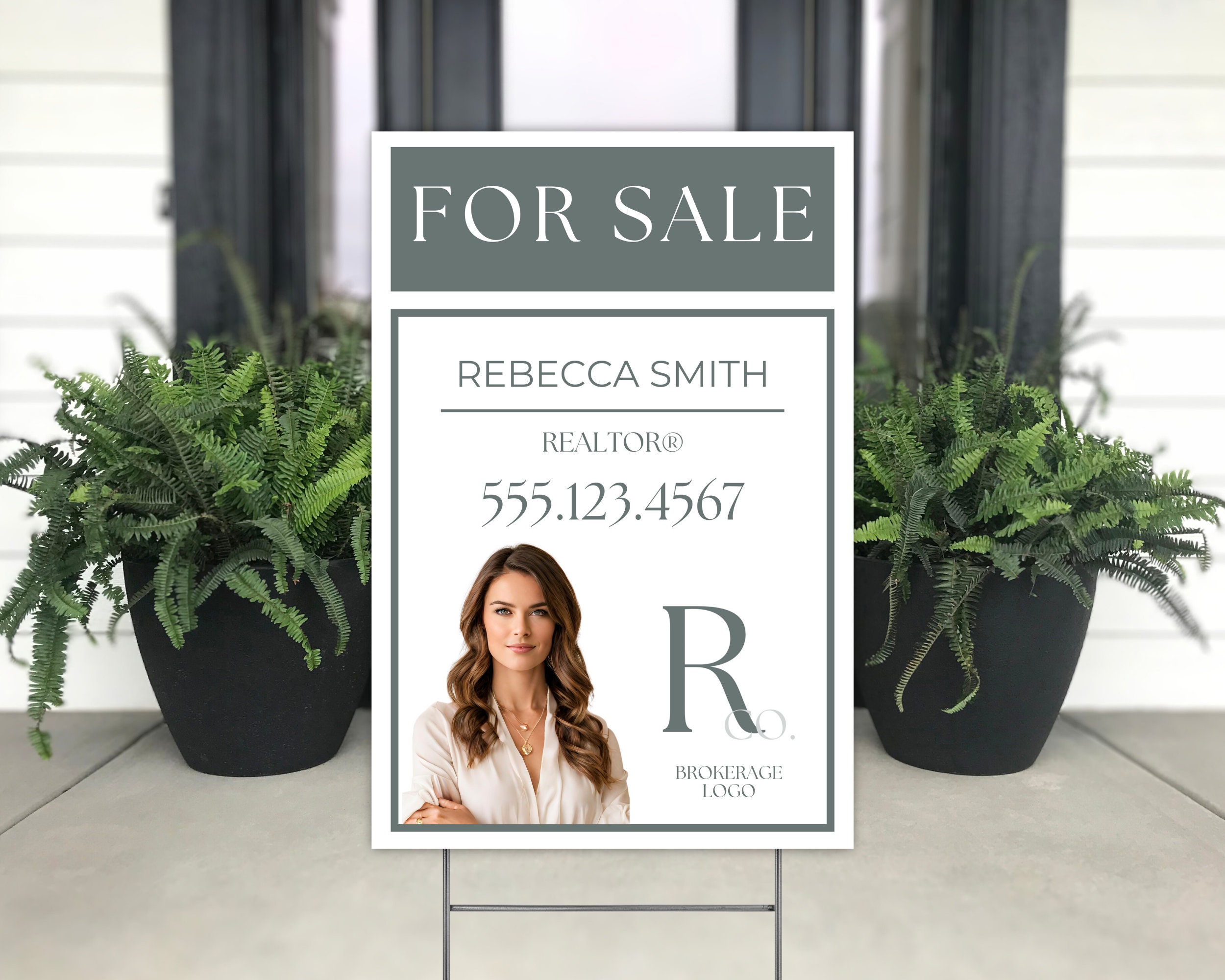 Real Estate Yard Sign Template & Custom Real Estate Sign Riders, Modern ...