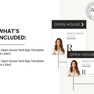 Open House Yard Sign Template, Realtor Open House Sign, Open House Sign ...