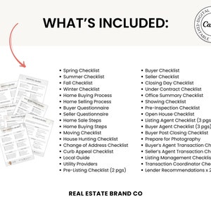 Real Estate Transaction Checklist Bundle, Realtor Essentials Editable ...