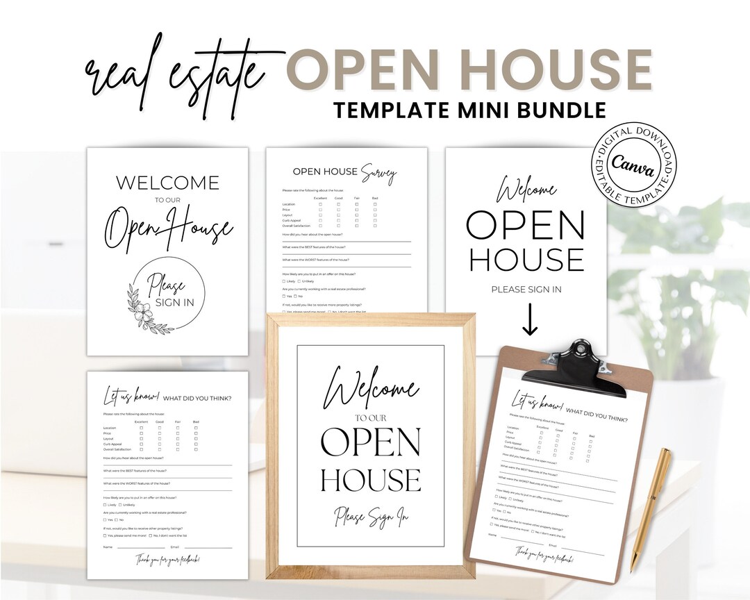 Realtor Essentials Open House Templates, Realtor Open House Bundle ...
