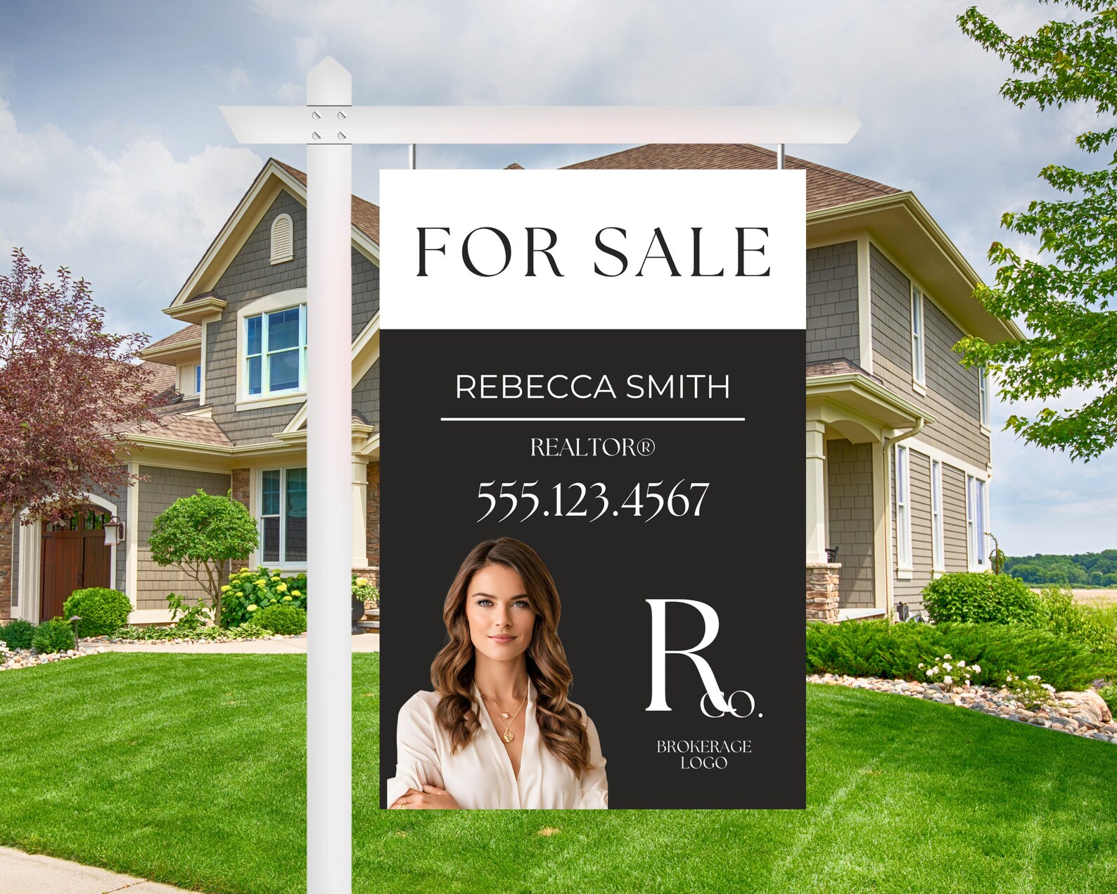 Realtor for Sale Sign, Modern Yard Sign Real Estate, Real Estate Yard ...