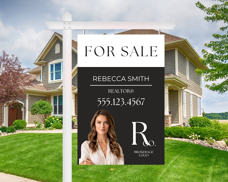 Realtor for Sale Sign, Modern Yard Sign Real Estate, Real Estate Yard ...