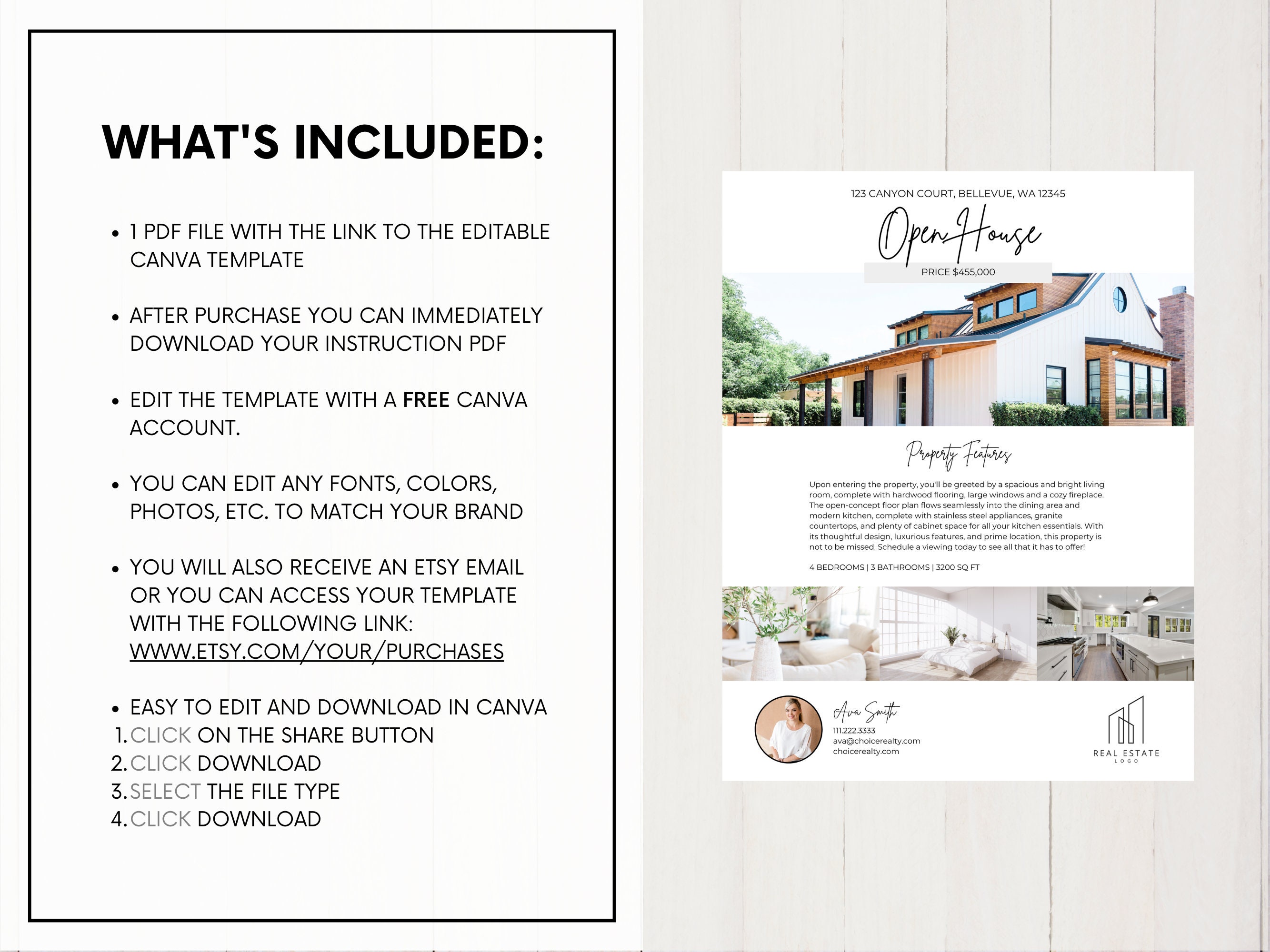 Open House Flyer, Open House Sheet, Openhouse Flyer, Real Estate ...