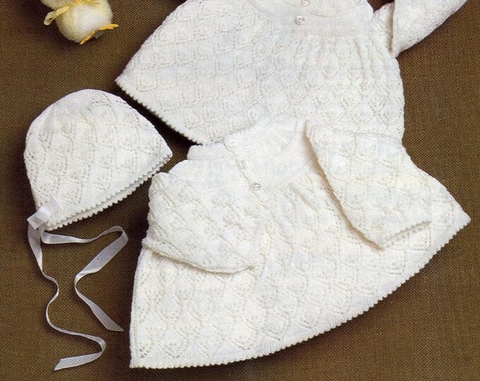 Baby Knitting Pattern Pdf 3 Double Knit Lacy Cardigans - Etsy