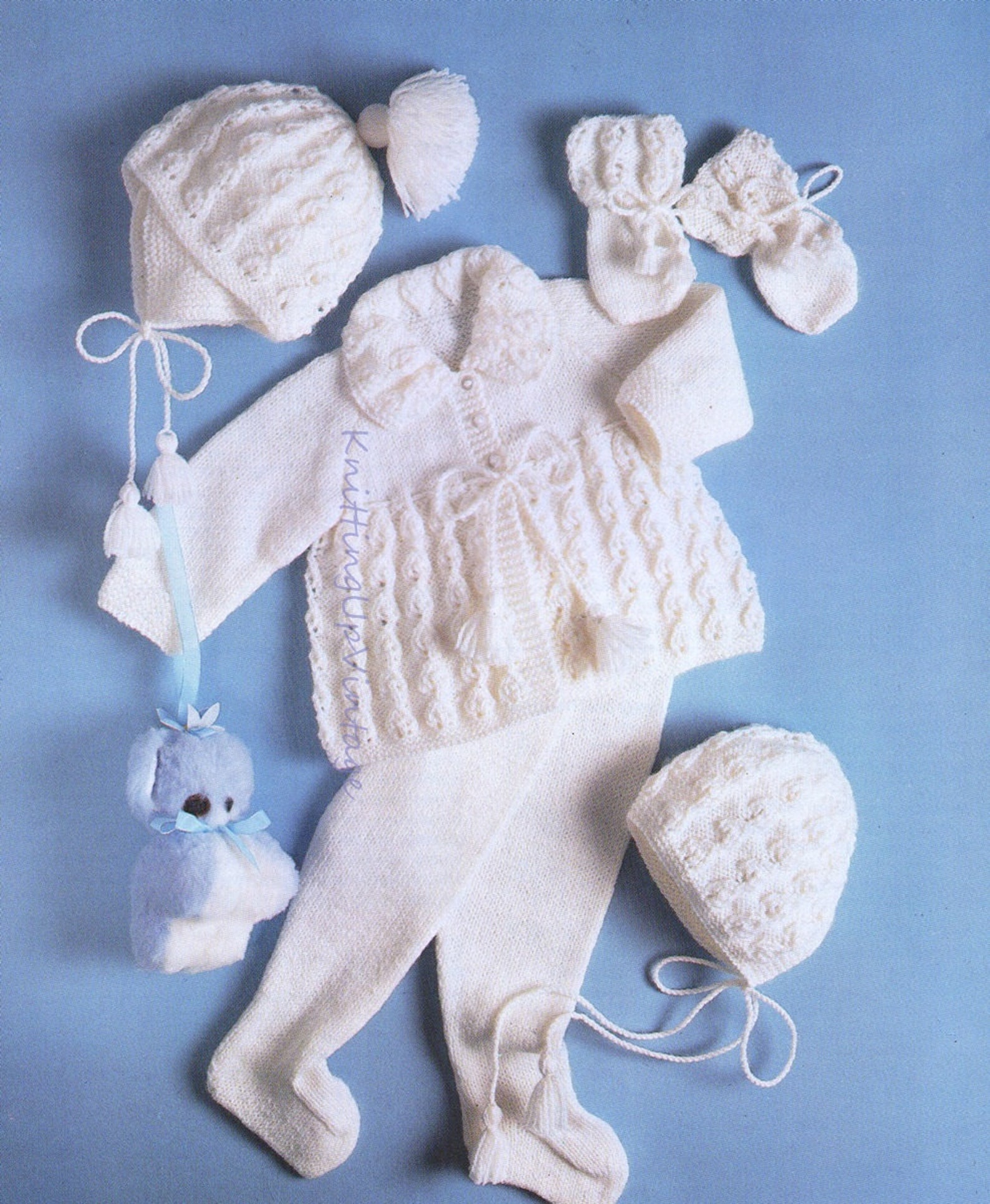 Baby Knitting Pattern Pdf 16-21 Pram Set Matinee Coat Leggings Bonnet ...