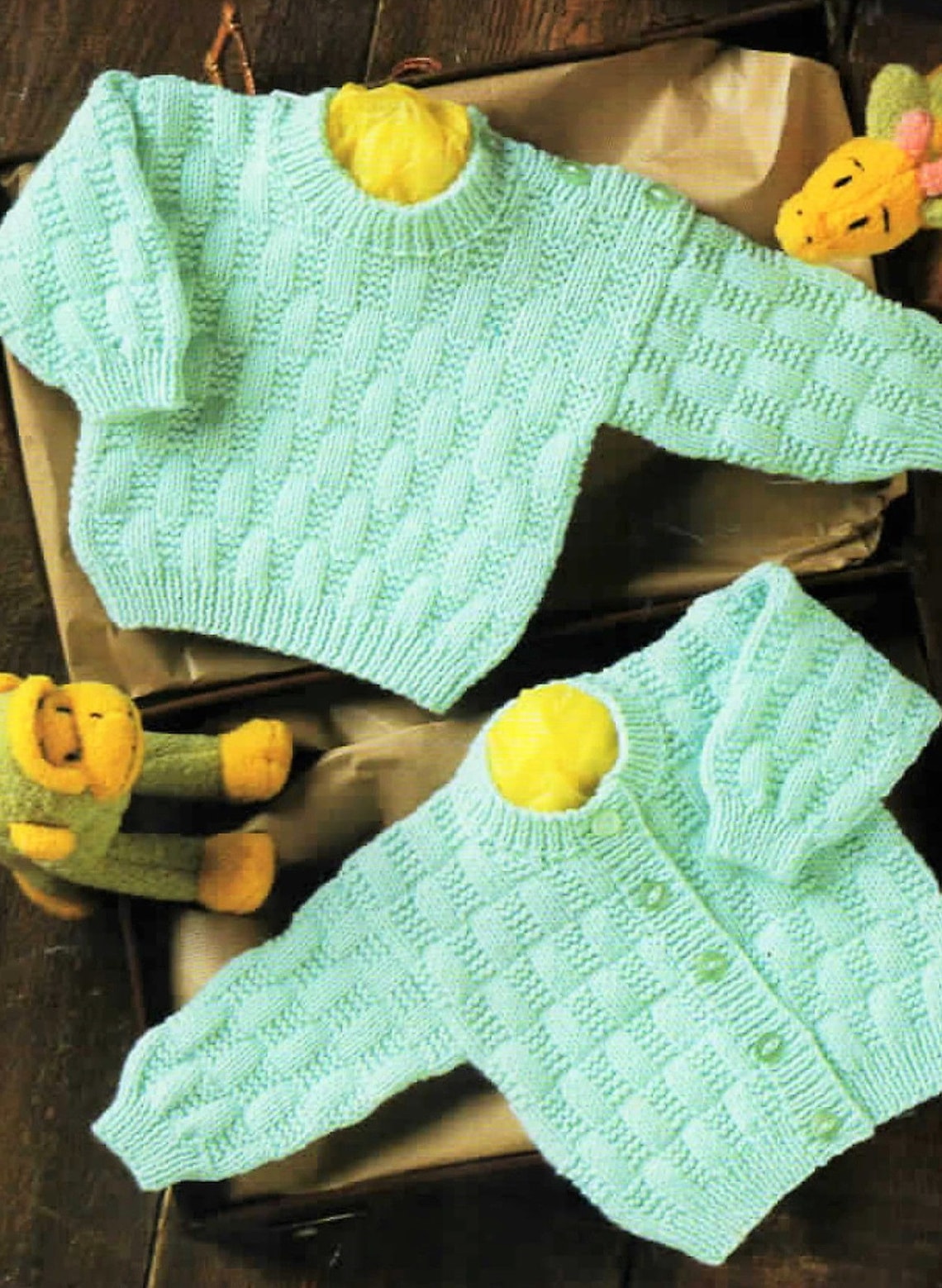 Baby Knitting Pattern DK Cardigan and Jumper Pdf 12-22" - Etsy UK