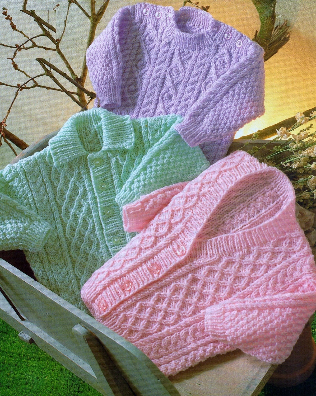 Baby Knitting Pattern Pdf Double Knit Cable Cardigans and - Etsy UK