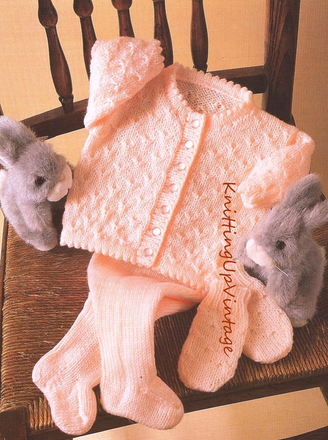 Baby Knitting Pattern Pram Set Jacket Leggings Mittens Double Knit Pdf ...