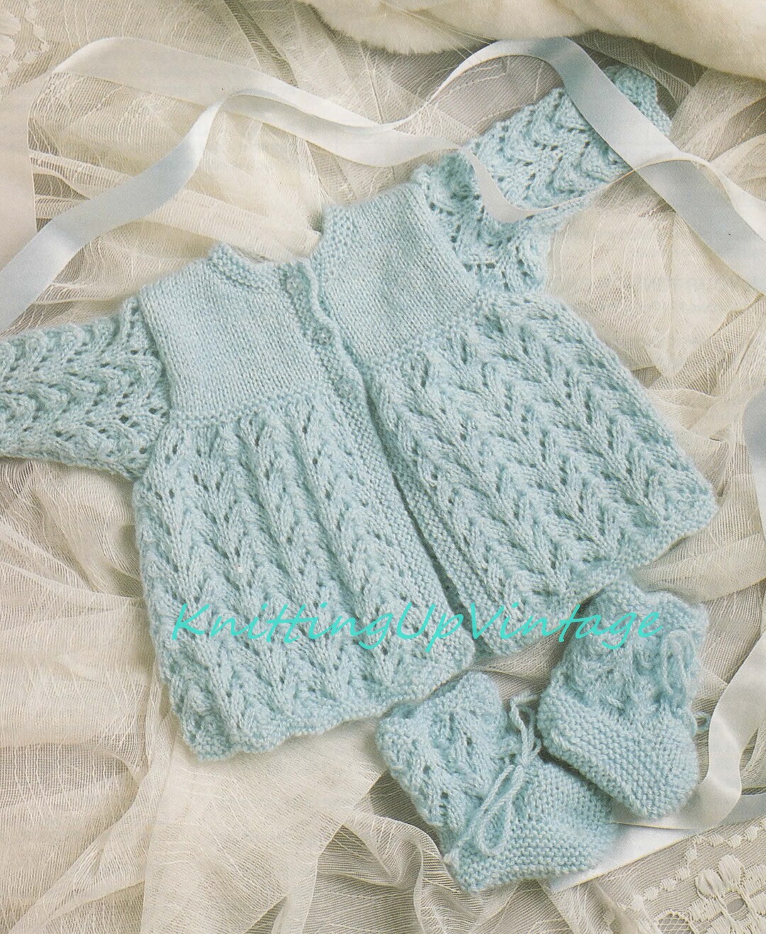 Baby Knitting Pattern DK Matinee Coat and Bootees 15-18" - Etsy