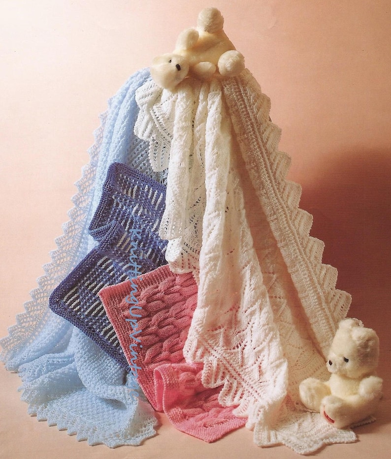 Baby Knitting Pattern Pdf Vintage Pram Covers Blankets and Shawls ...