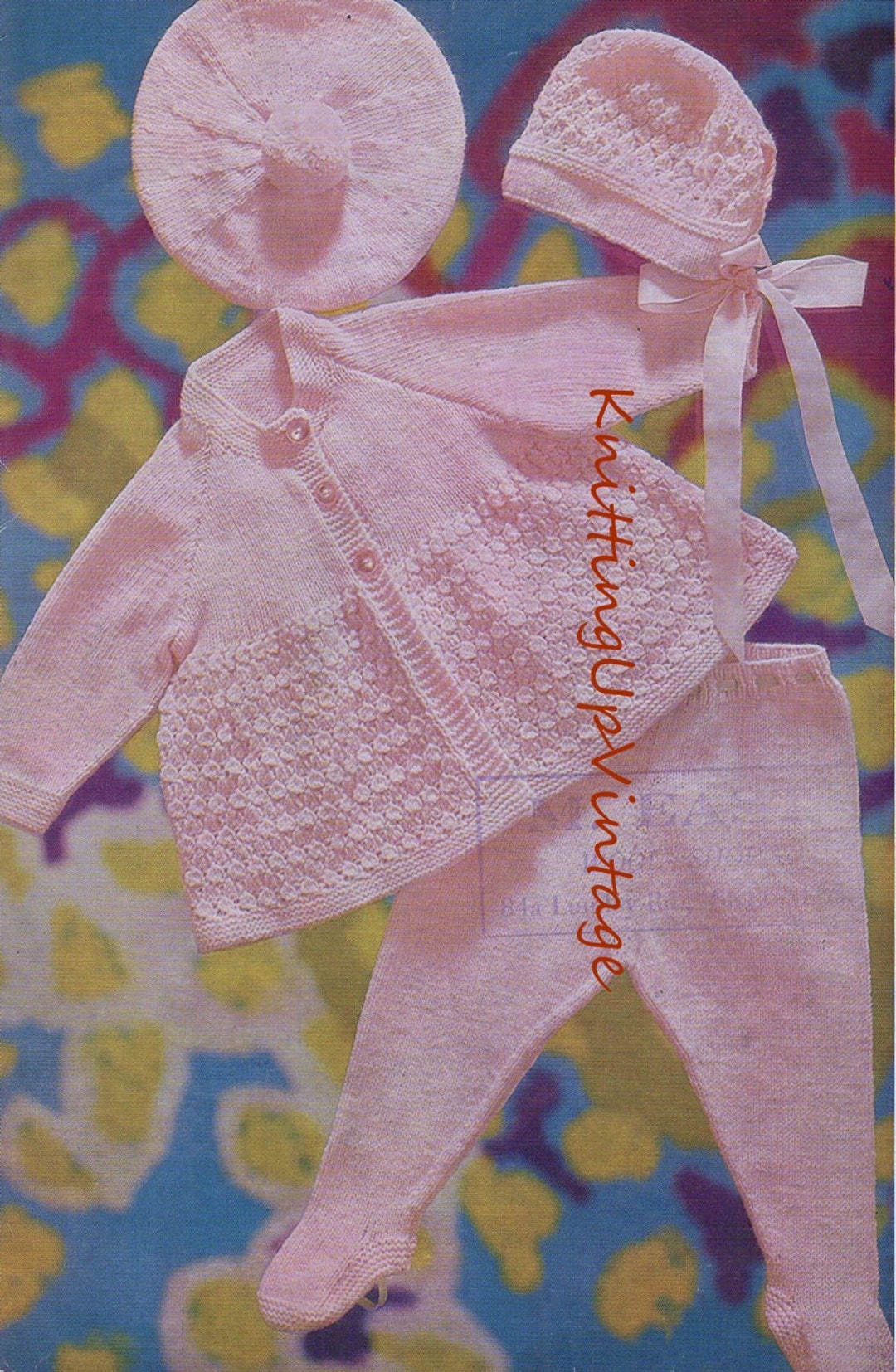 Baby Knitting Pattern Pdf Pram Set Matinee Coat Leggings Bonnet Beret 4 ...