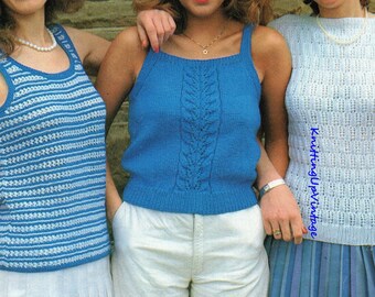 Knitting Pattern PDF Womens Short Sleeved Summer Top 32 40 - Etsy UK