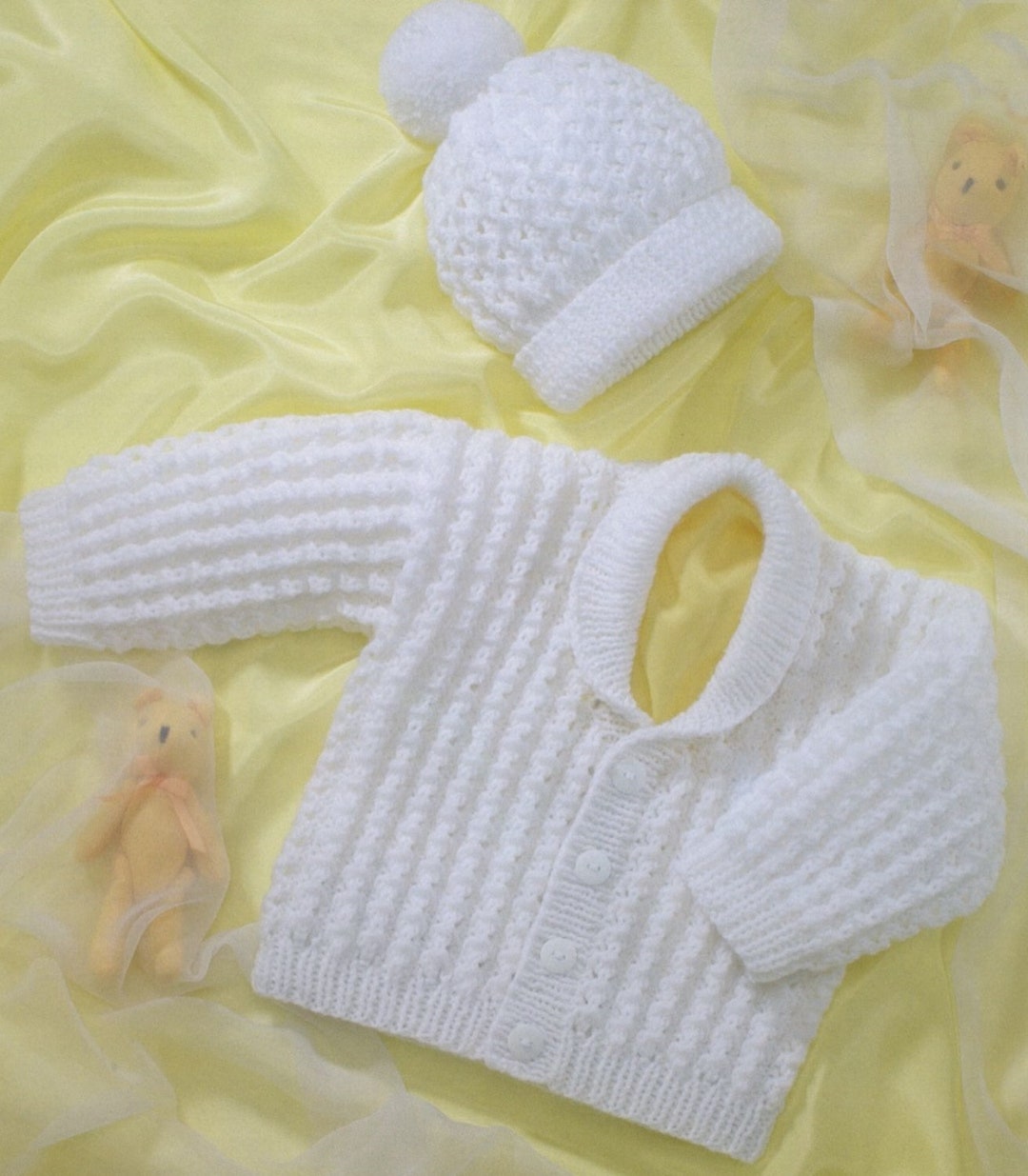 Premature Baby Knitting Pattern Pdf Cardigan Jacket and Hat 12-24 ...