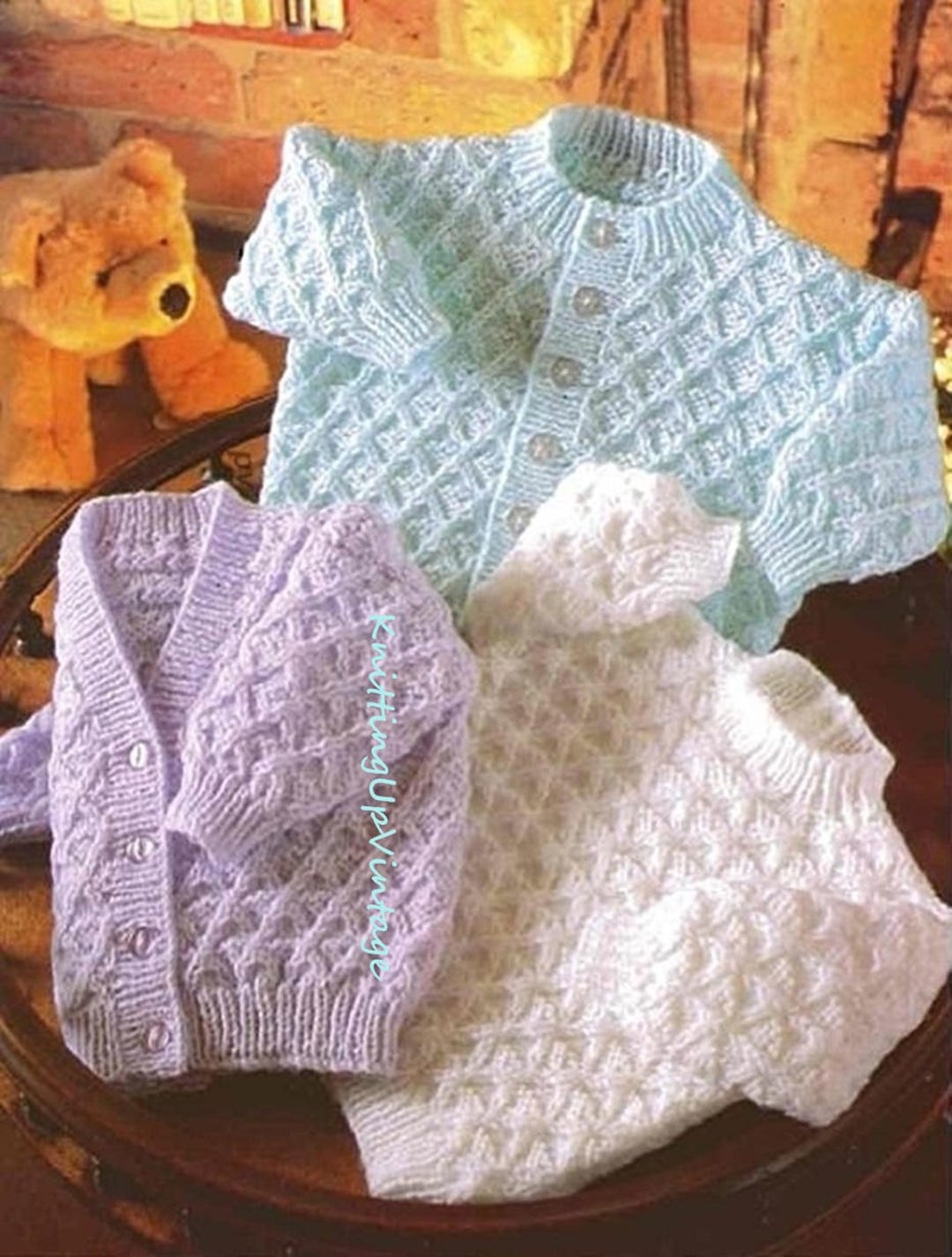 Baby Knitting Pattern DK Pdf Textured Cardigans and Sweater 16-22" - Etsy