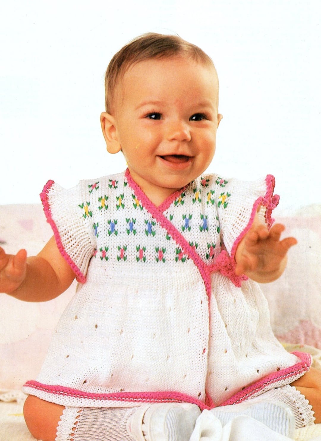 Baby Knitting Pattern Pdf Crossover Front Dress 16-19 Chest 4 Ply - Etsy