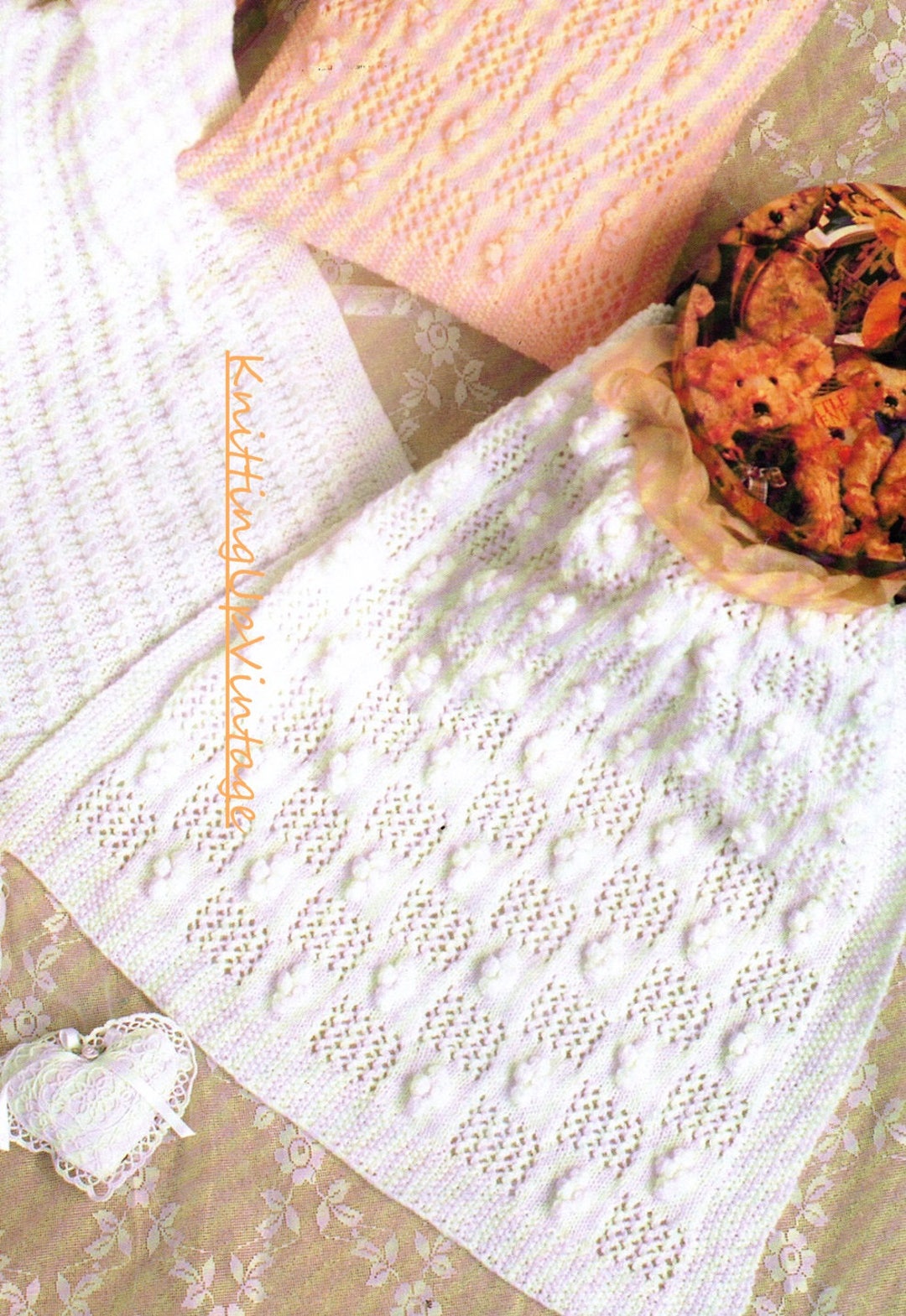 Baby Knitting Pattern Pdf 2 Pram Covers Blankets and Cushion Pillow ...