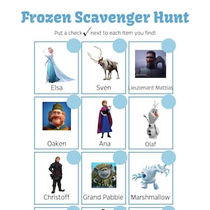 Frozen Scavenger Hunt - Etsy