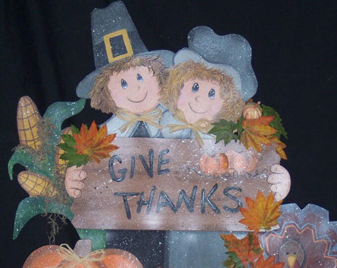 Happy Thanksgiving Pilgrims Characters Yard Sign Cutouts, Pilgrim ...