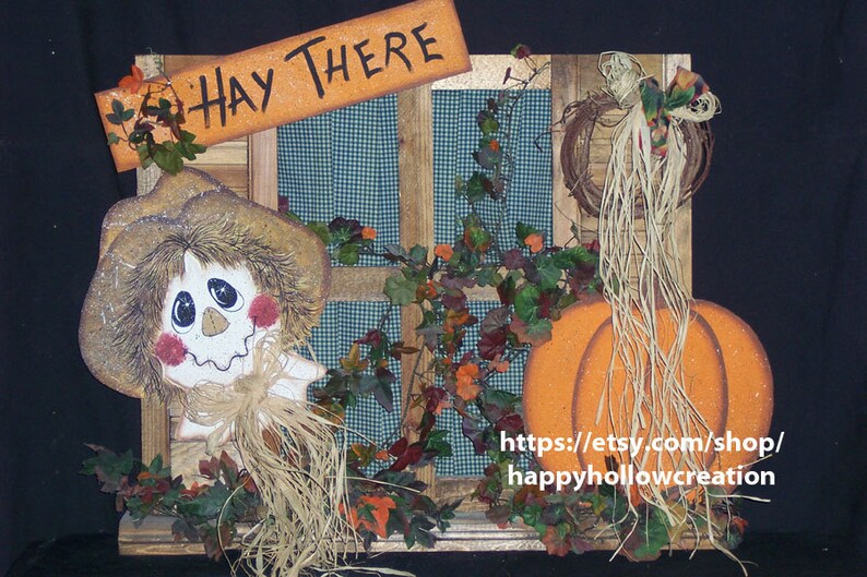 E Pattern 24" Window Scarecrow Wood Pattern Packet, Scarecrow, Pumpkin ...