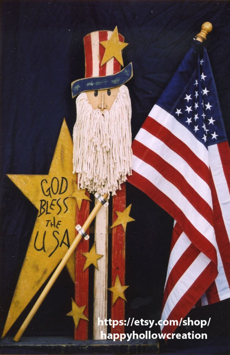 E Pattern, 55" Uncle Sam, Wood Pattern Packet, July 4th, Americana ...