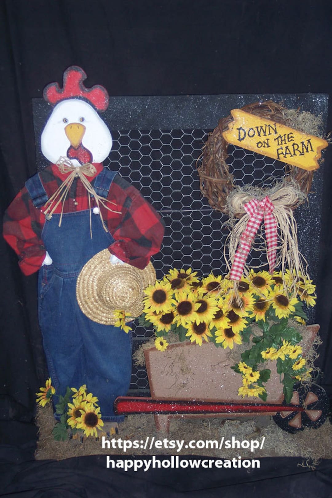 E Pattern, 43" Rooster, Wood Pattern Packet, Tutorial, Sunflower ...