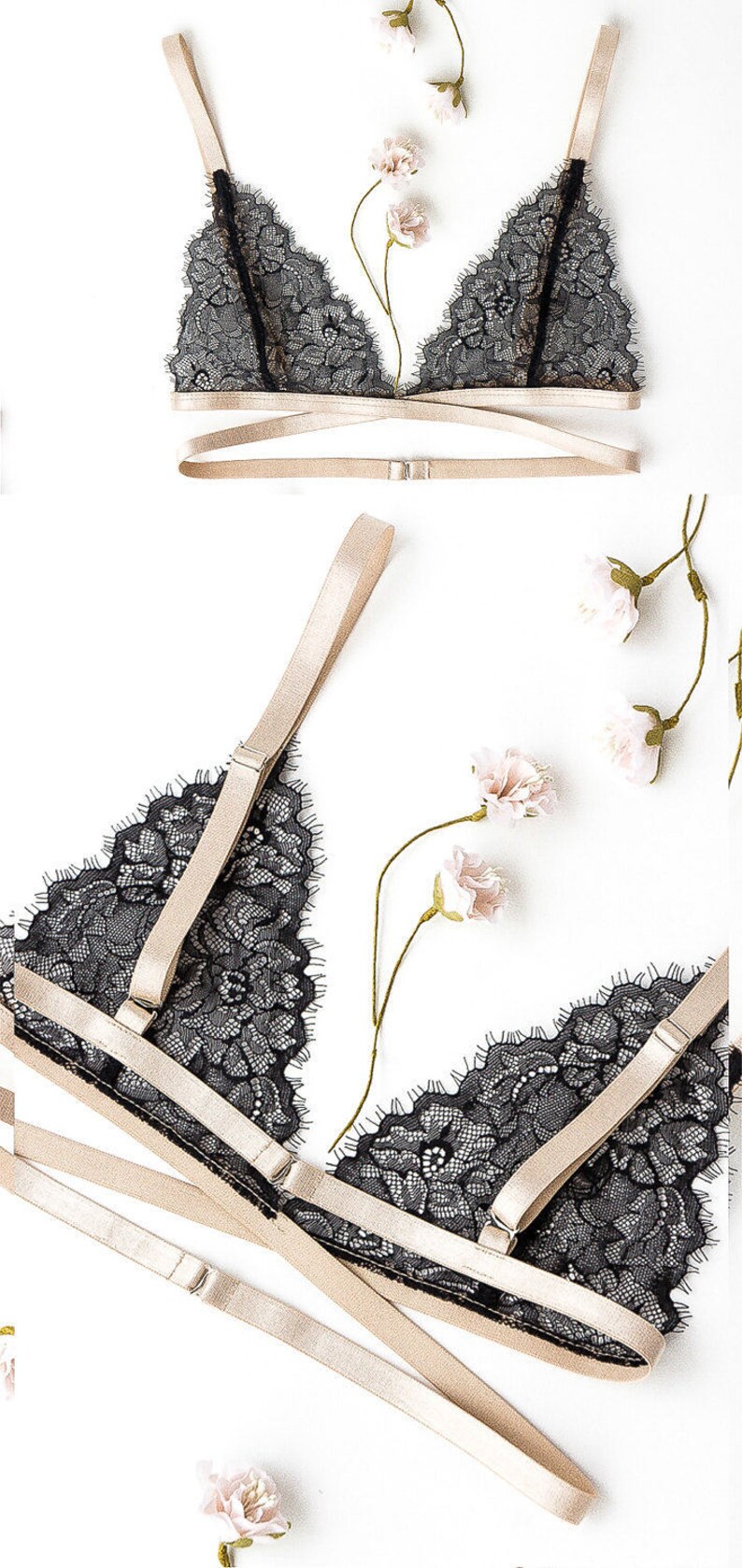 Dentelle Soutien Gorge Dentelle Bralette Doux Soutien Gorge Etsy