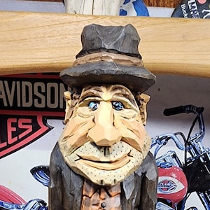 Hobo With Red Flannel Shirt Woodcarving From the Hobo Series Hand ...