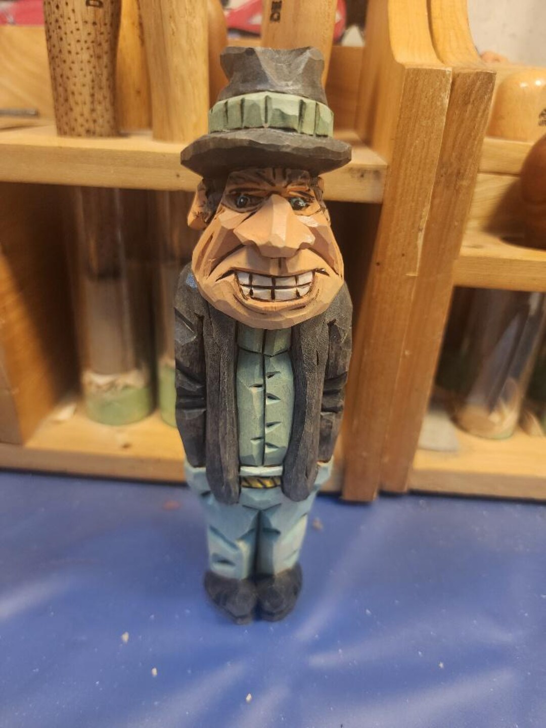 Hobo With Toothy Grin Woodcarving From the Hobo Series Hand Carved and ...