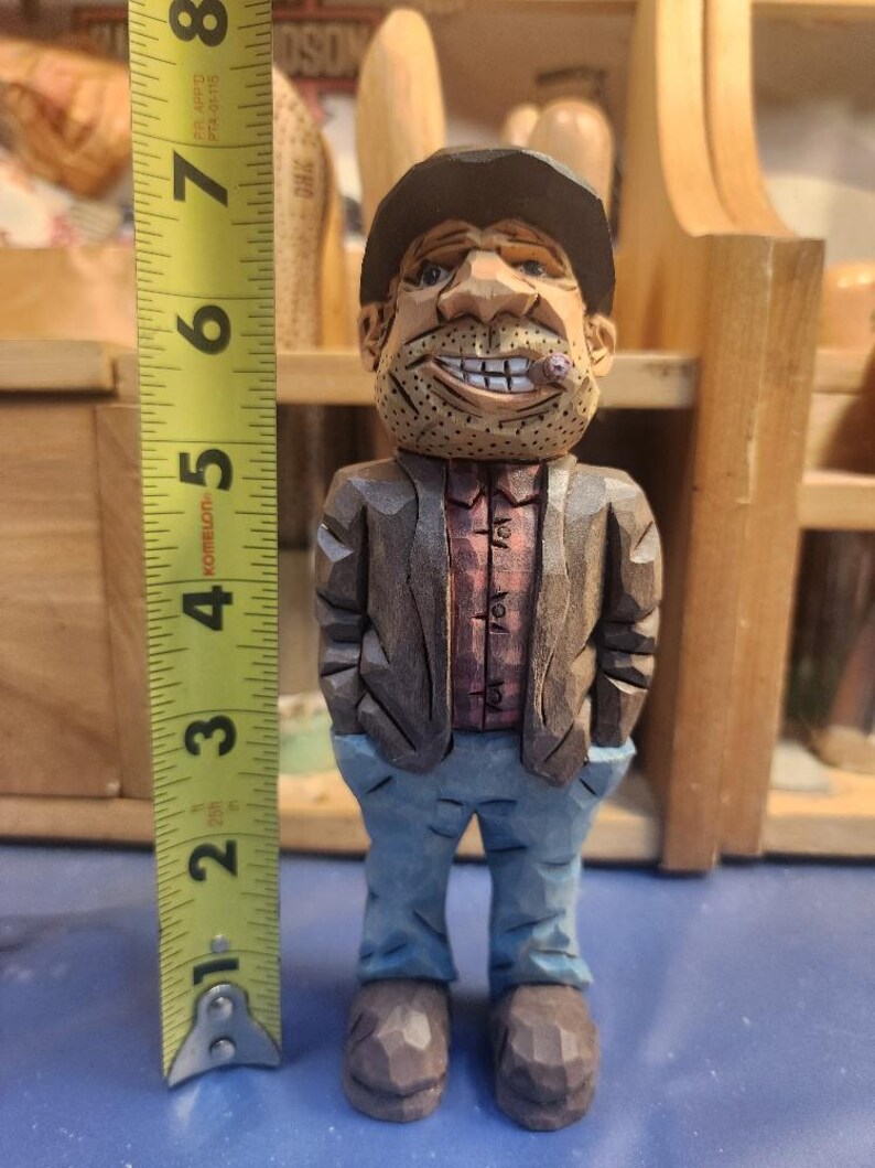 Hobo With Cigar Wood Carved and Painted by Madellinger Woodcarving ...