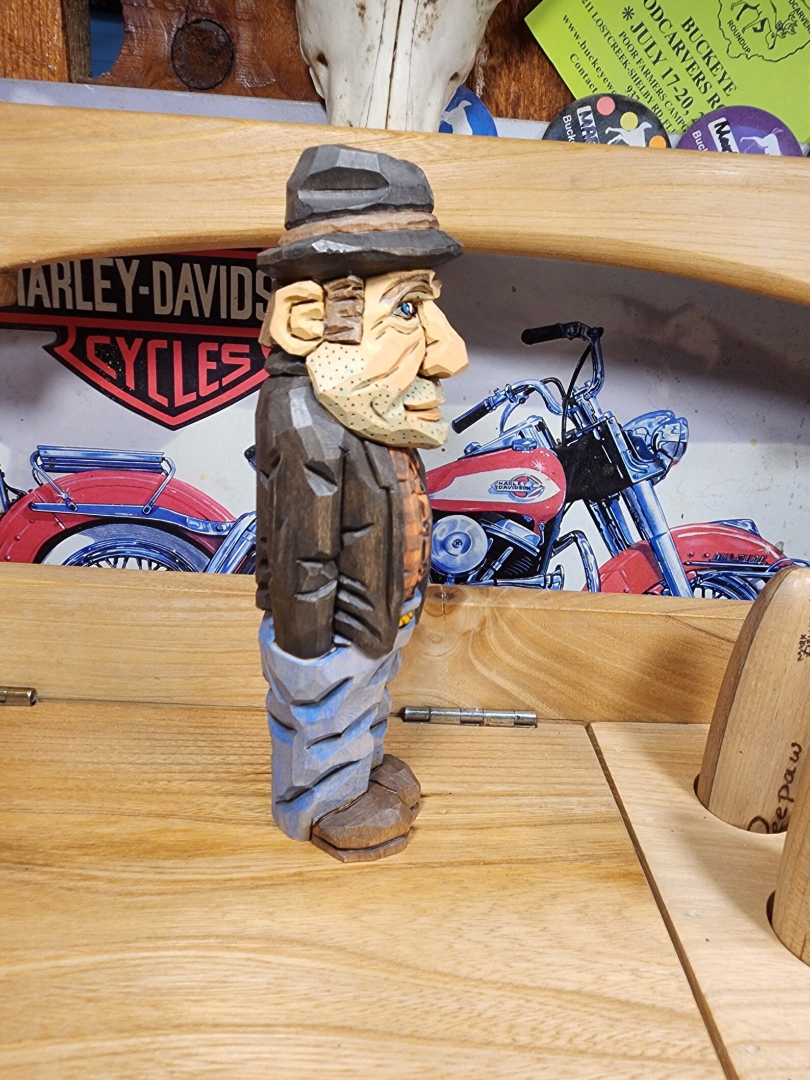 Hobo With Red Flannel Shirt Woodcarving From the Hobo Series Hand ...