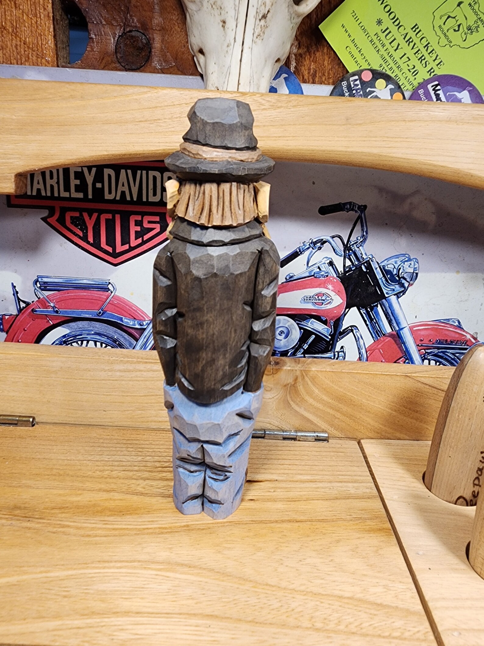 Hobo With Red Flannel Shirt Woodcarving From the Hobo Series Hand ...