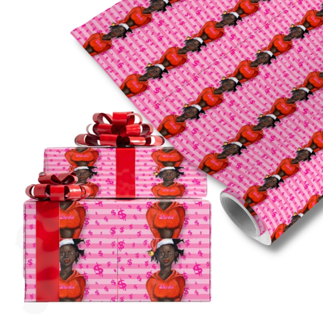 Pink & Red Baddie Luxe Mrs. Santa Holiday Wrapping Paper Christmas - Etsy