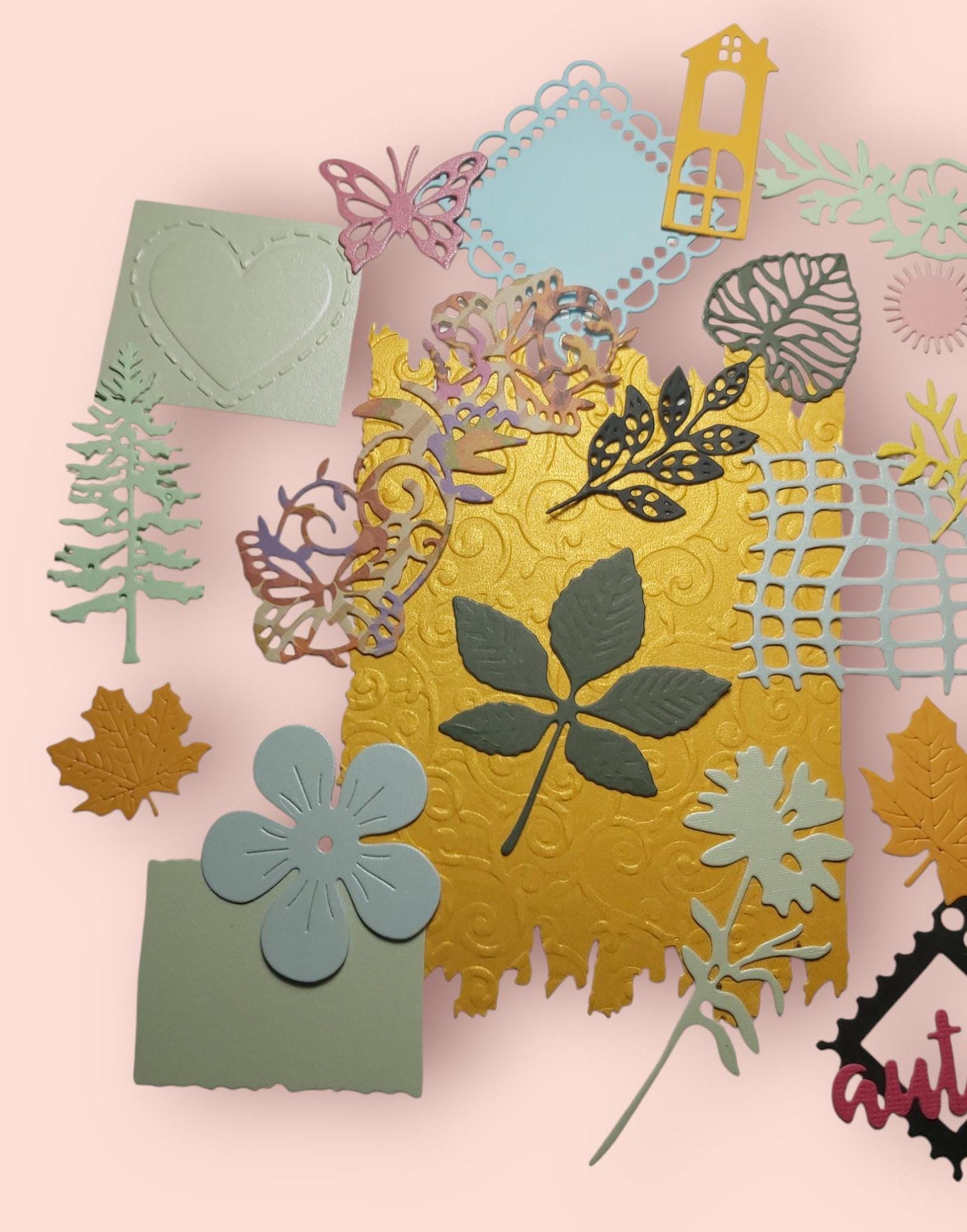 Kit of 25 Paper Cutouts/perforated Cutouts/flowers/lace/scrapbooking ...